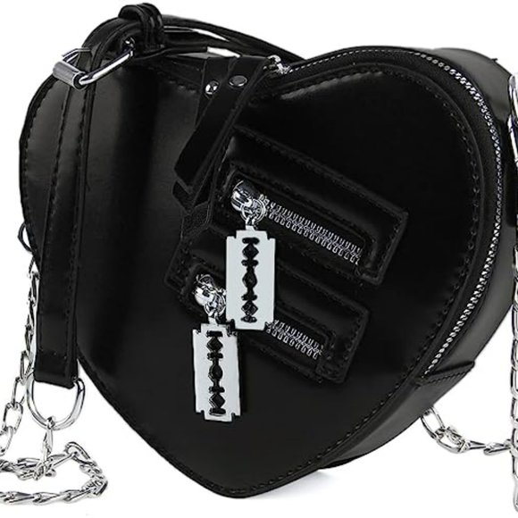 Bags | Gothic Heart Razor Blade Purse Crossbody Bag | Poshmark